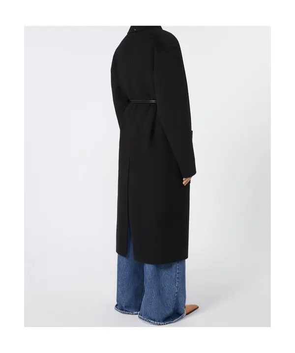 Sportmax Abate Belted Wool Coat - Black