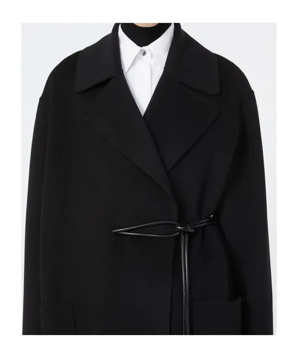 Sportmax Abate Belted Wool Coat - Black