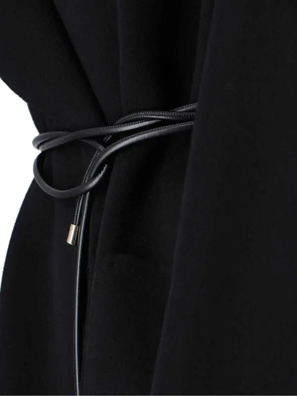 Sportmax Abate Belted Wool Coat - Black