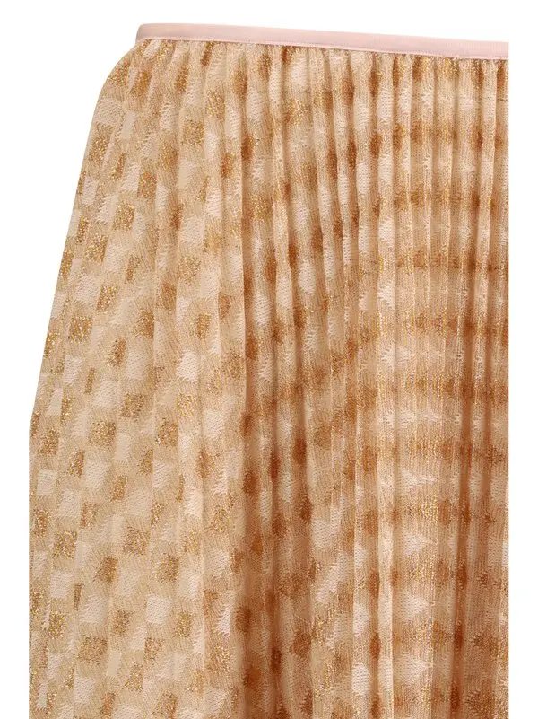 FORTE_FORTE Diamond Pleated Knitted Skirt - Nude