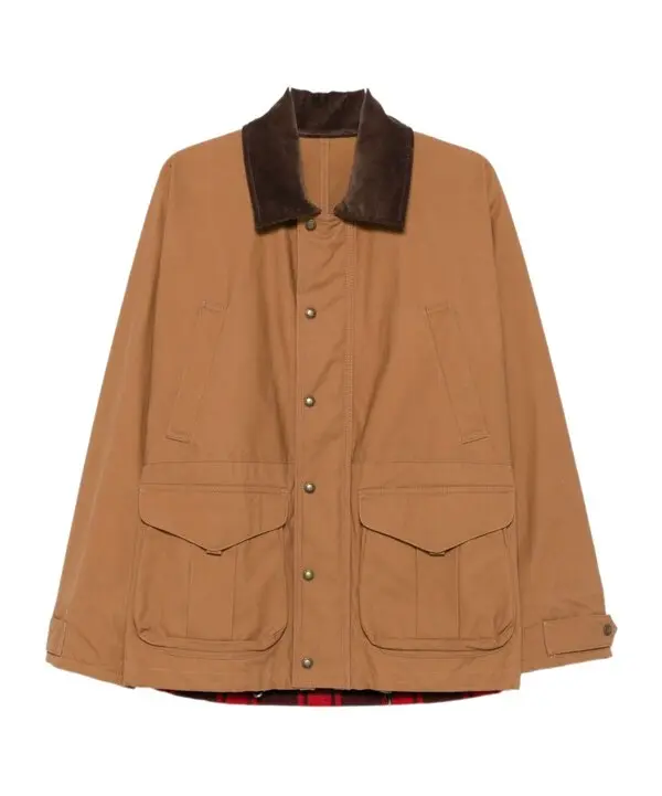 Junya Watanabe Long-sleeved Collared Jacket With Checkered Back Panel