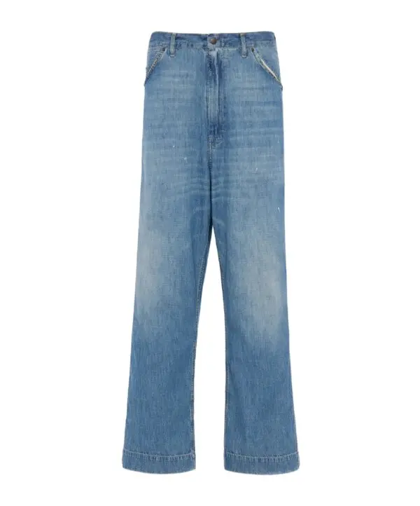 MAISON MARGIELA Patchwork Wide-leg Denim Trousers - Blue
