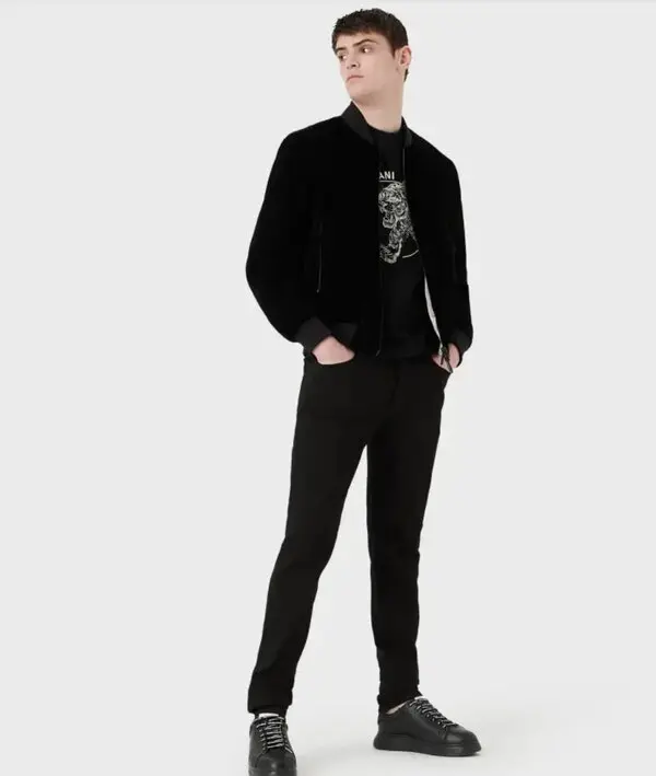 Emporio Armani Slim-fit Jeans With Eagle Logo Plaque
