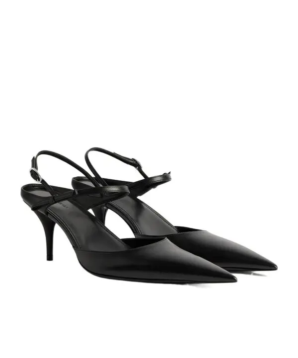 Balenciaga Avenue Bow Slingback Pumps - Black/silver