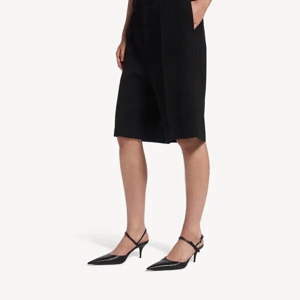 Balenciaga Avenue Bow Slingback Pumps - Black/silver