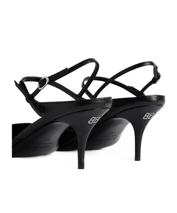Balenciaga Avenue Bow Slingback Pumps - Black/silver