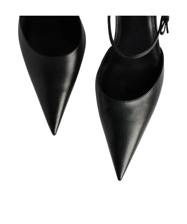 Balenciaga Avenue Bow Slingback Pumps - Black/silver