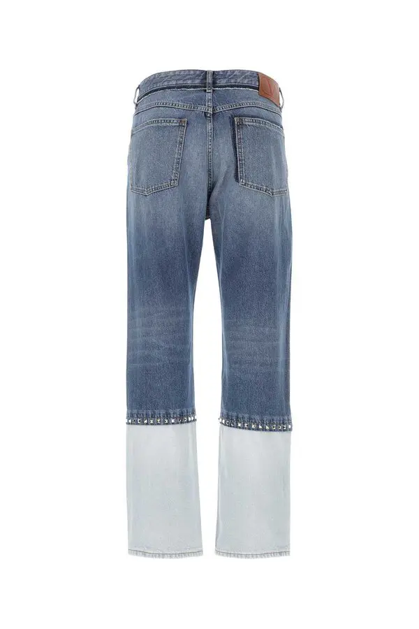 Valentino Garavani Logo Patch Straight Leg Jeans