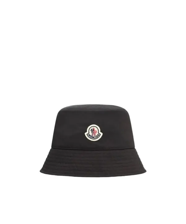 Moncler Logo Patch Bucket Hat - Black