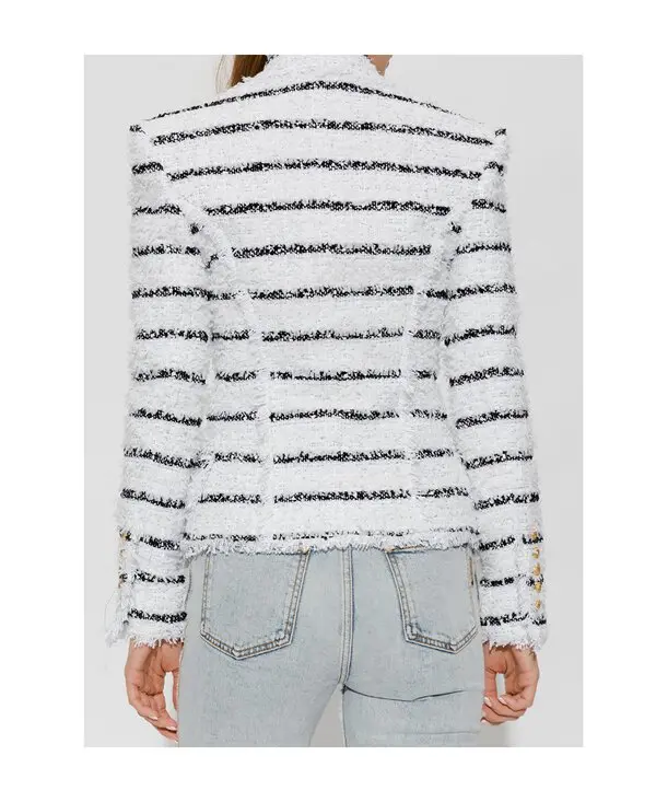 Balmain Striped Truetex-tweed Jacket
