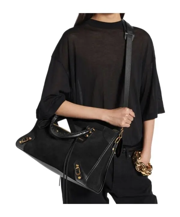 Balenciaga Studded Zip-detail Shoulder Bag