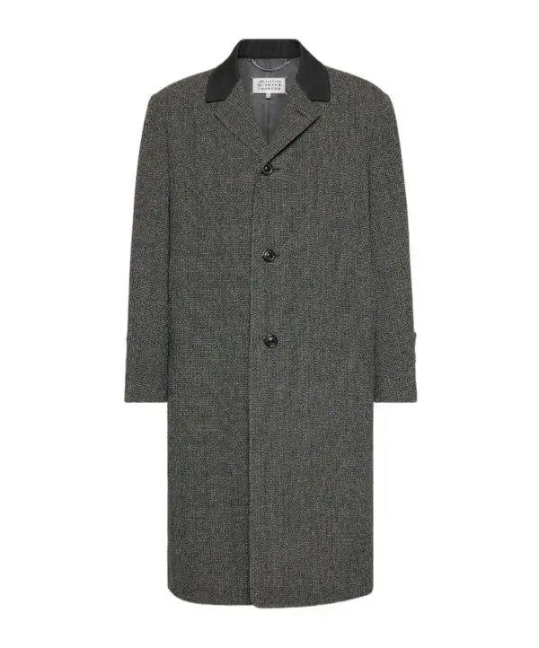 MAISON MARGIELA Long Sleeved Single-breasted Coat - Salt  Pepper
