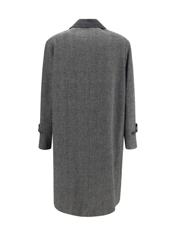 MAISON MARGIELA Long Sleeved Single-breasted Coat - Salt  Pepper
