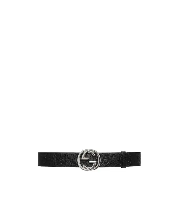 Gucci Logo Plaque Buckled Belt - Black