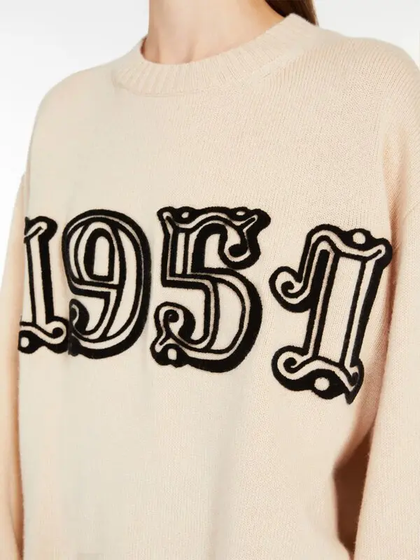 Max Mara Long-sleeved Knitted Sweater With '1951' Decal
