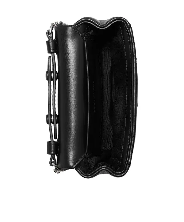 Tory Burch Kira Diamond Mini Bag With Metal Clover Logo - Black
