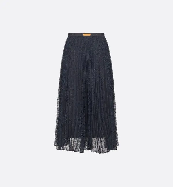 Dior Pleated Tulle Skirt With Polka Dot Overlay