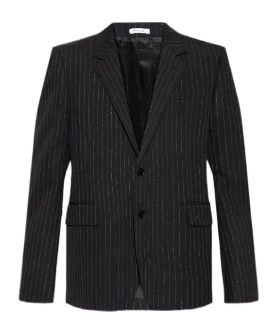 Alexander McQueen Single Breasted Lurex Thread Blazer