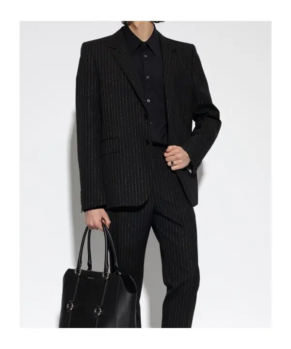 Alexander McQueen Single Breasted Lurex Thread Blazer