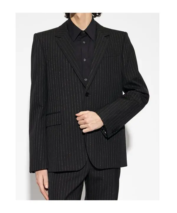 Alexander McQueen Single Breasted Lurex Thread Blazer