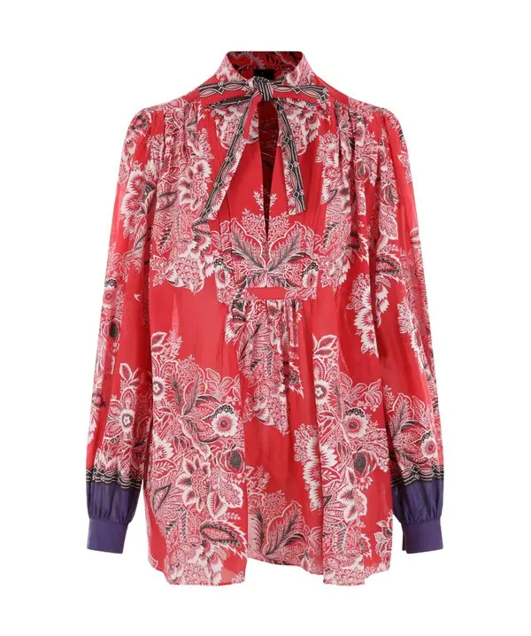 Etro Floral-printed Long-sleeve Blouse