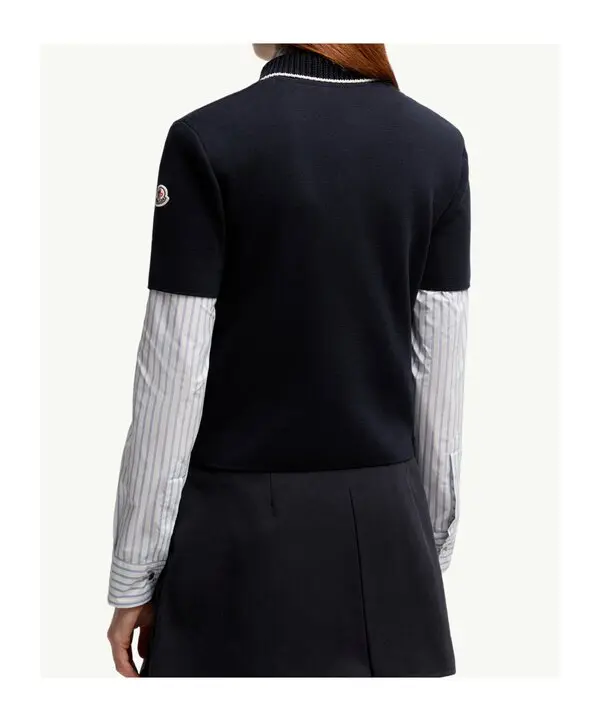 Moncler Short-sleeved Knitted Polo Shirt