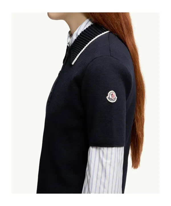 Moncler Short-sleeved Knitted Polo Shirt