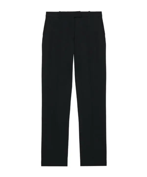 Alexander McQueen Cropped Tailored Trousers In Grain De Poudre - Black