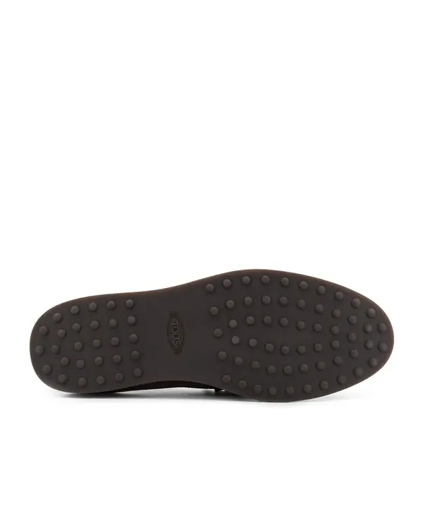 TOD'S Round Toe Slip-on Loafers With Rope Detailing - Black