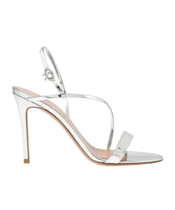 GIANVITO ROSSI Strappy Heeled Sandals - Silver