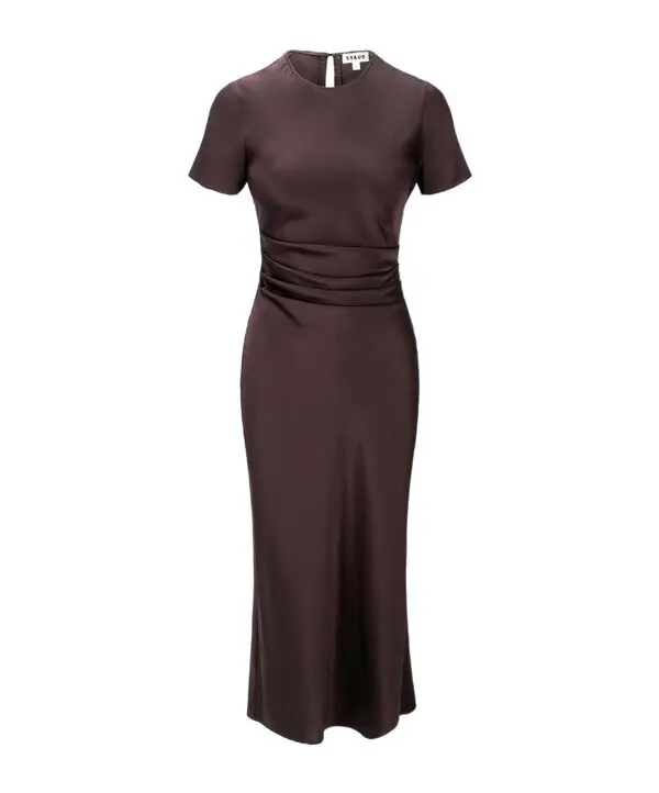 Staud Marcel Draped Midi Dress - Black