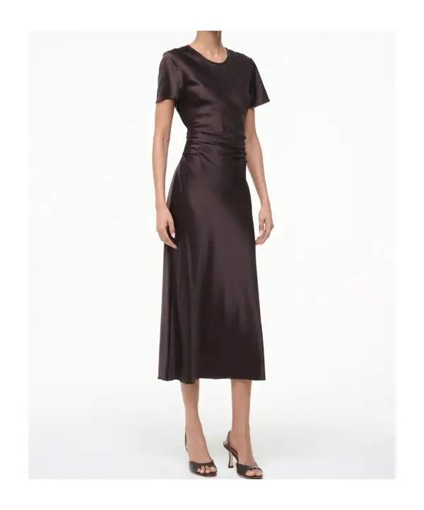 Staud Marcel Draped Midi Dress - Black