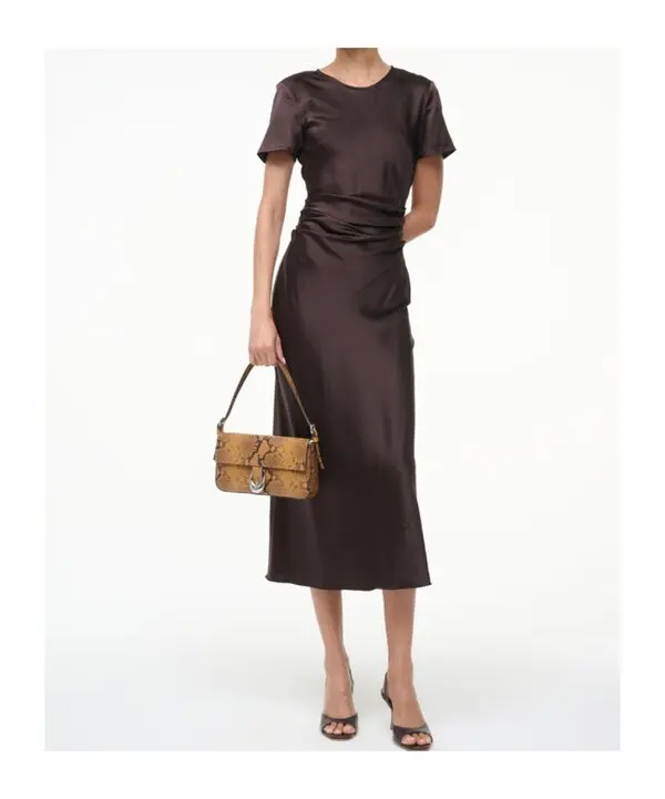 Staud Marcel Draped Midi Dress - Black