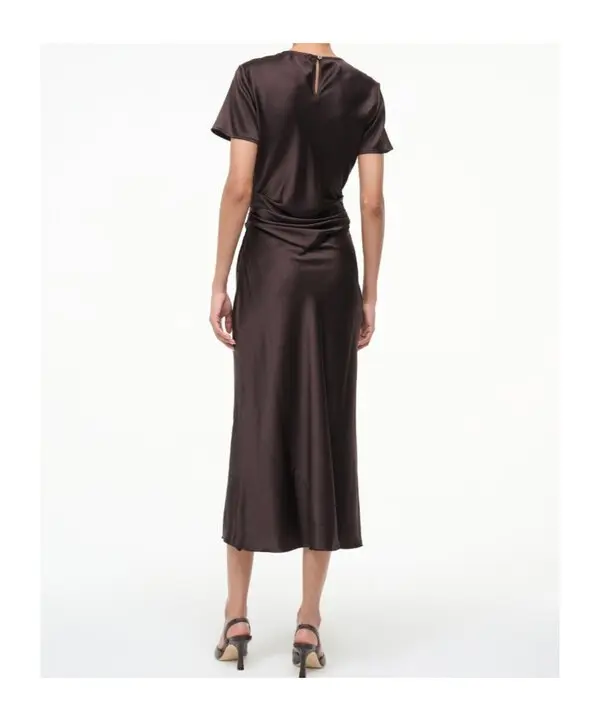 Staud Marcel Draped Midi Dress - Black