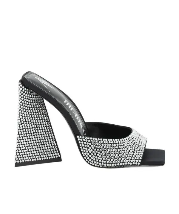 Attico Devon Embellished Slip-on Mules - Black