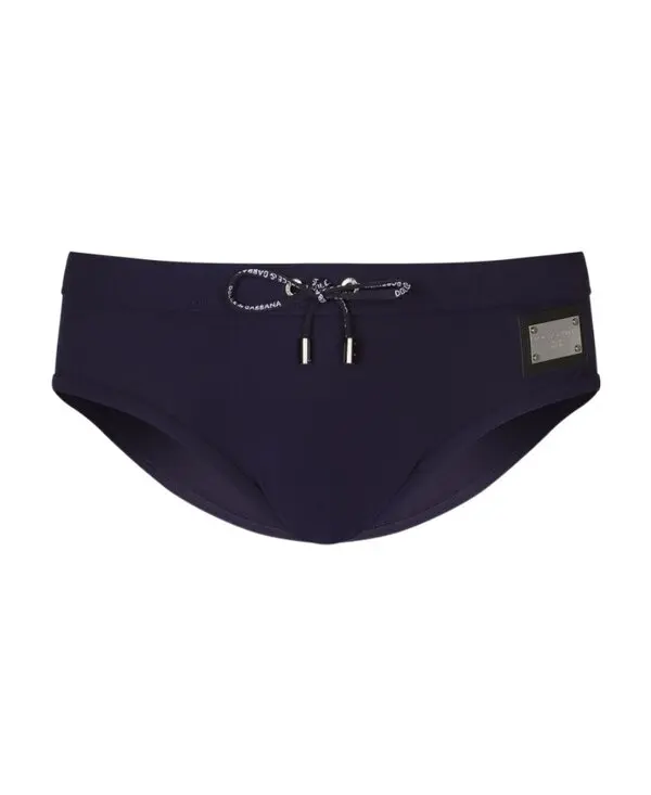 Dolce & Gabbana Dolce Gabbana Logo-patch Drawstring Briefs - Black