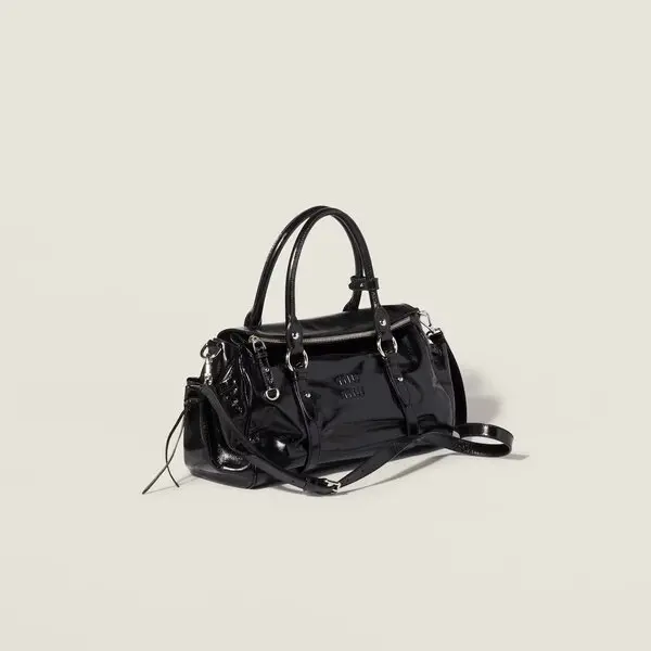 Miu Miu Shiny Leather Handbag - Black