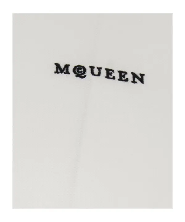 Alexander McQueen Logo Embroidered Short-sleeved Polo Shirt - White