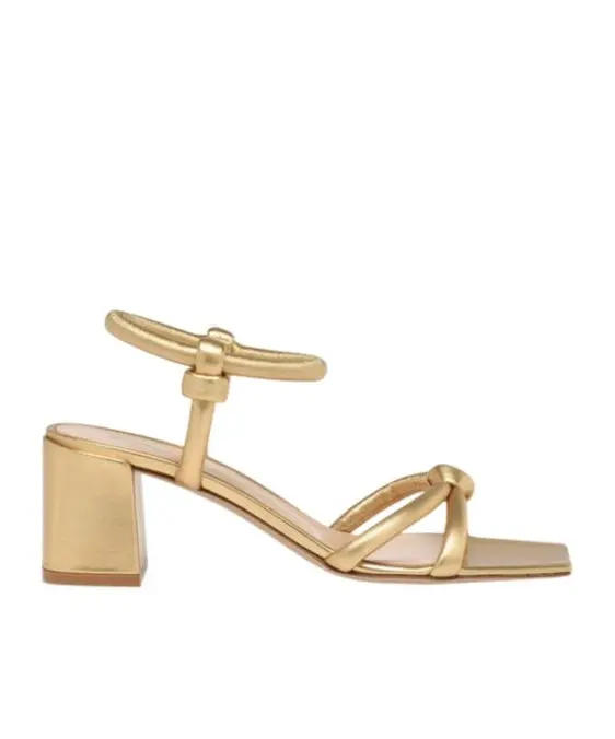 GIANVITO ROSSI Juno Knot Detail Sandals - Gold