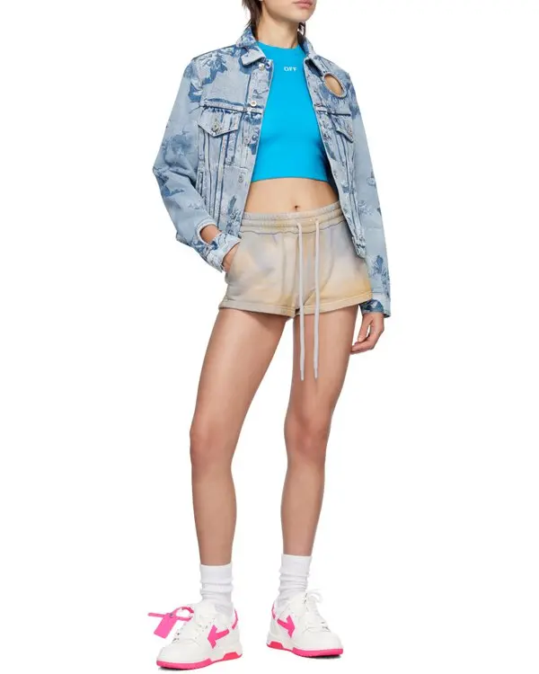 Off-White Cut-out Long-sleeved Denim Jacket