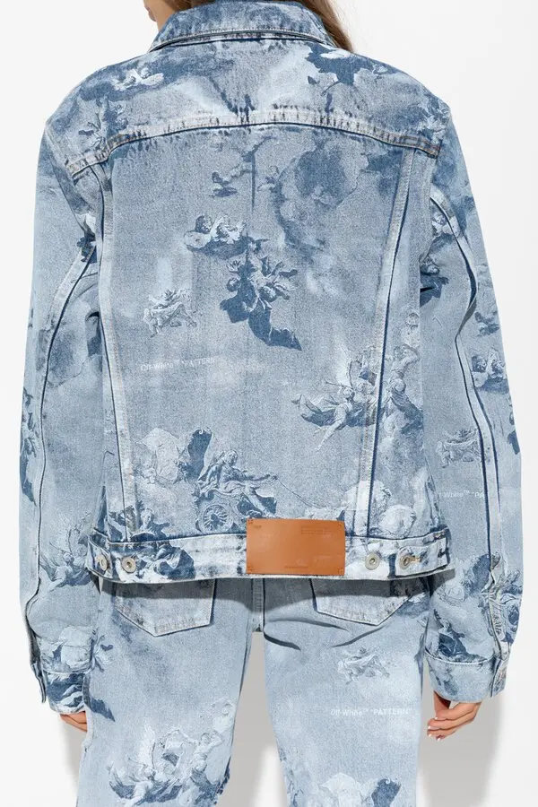 Off-White Cut-out Long-sleeved Denim Jacket
