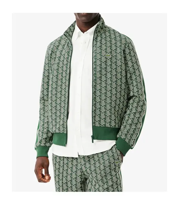 Lacoste Zip-up Track Jacket With Embroidered Crocodile