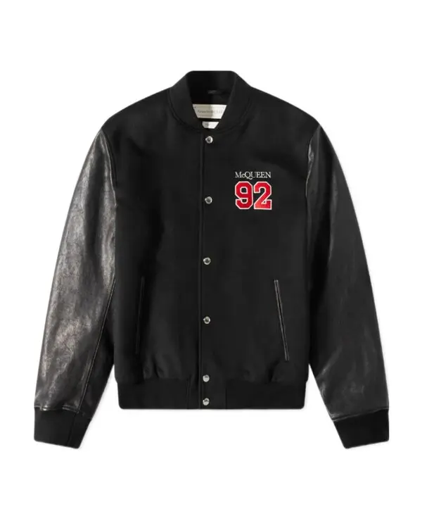 Alexander McQueen Embroidered Logo Bomber Jacket