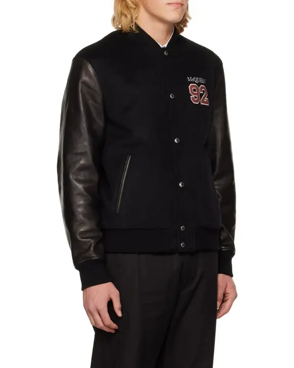Alexander McQueen Embroidered Logo Bomber Jacket