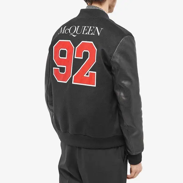Alexander McQueen Embroidered Logo Bomber Jacket