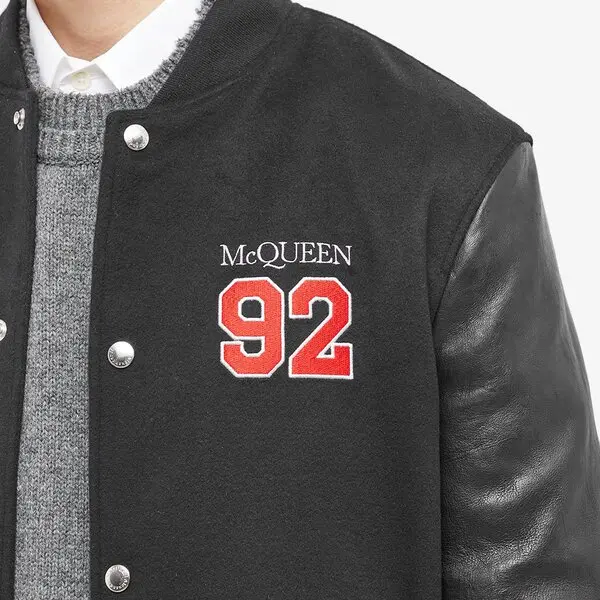 Alexander McQueen Embroidered Logo Bomber Jacket