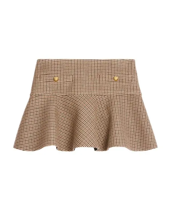 Celine Mini Skirt In Double Houndstooth Wool