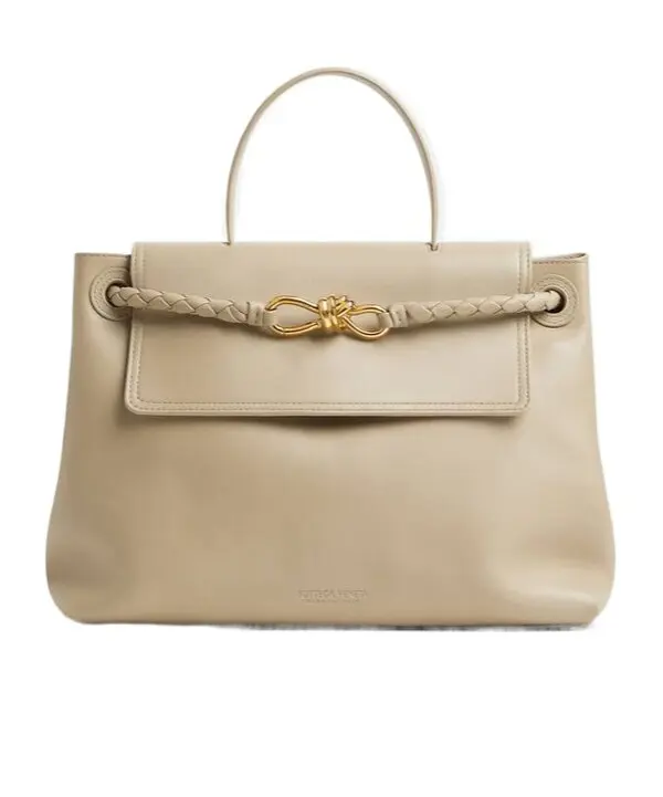 Bottega Veneta Braided Top Handle Shoulder Bag - Nude