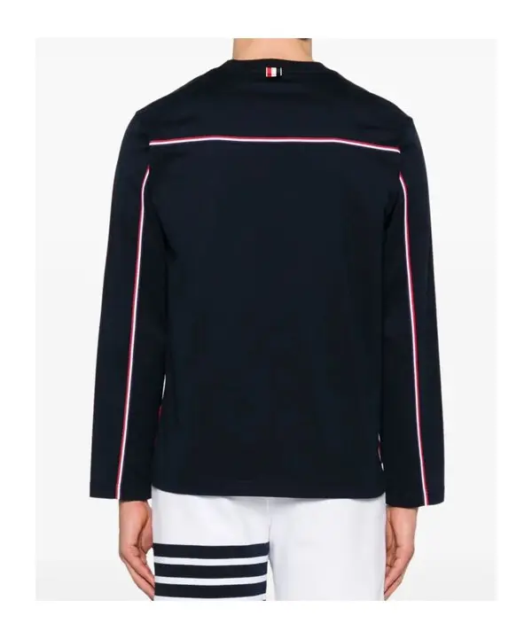 Thom Browne Oversized Long Sleeved Jersey T-shirt - Navy Blue