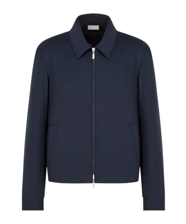 Dior Reversible Quilted Cannage Zipped Jacket - Blue